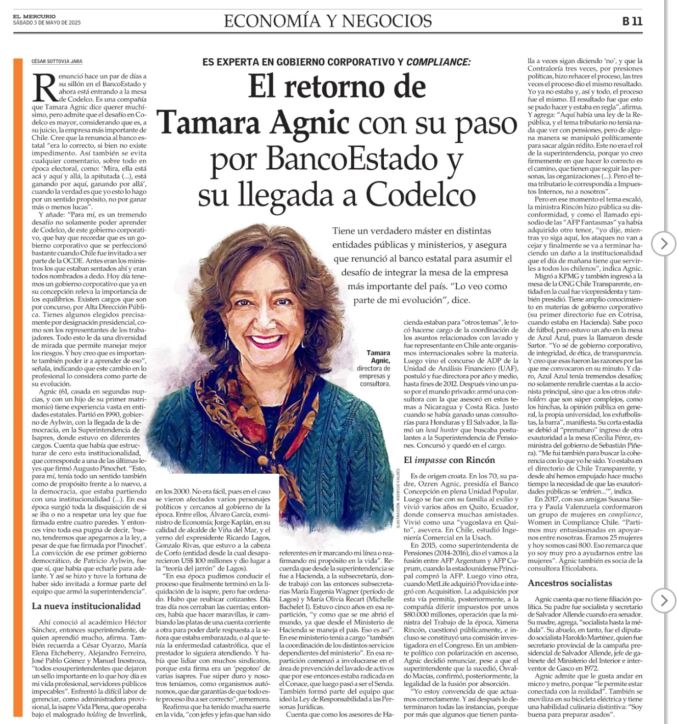 Tamara Agnic asumió nuevo desafío en Codelco tras su paso por BancoEstado – Facultad de ...